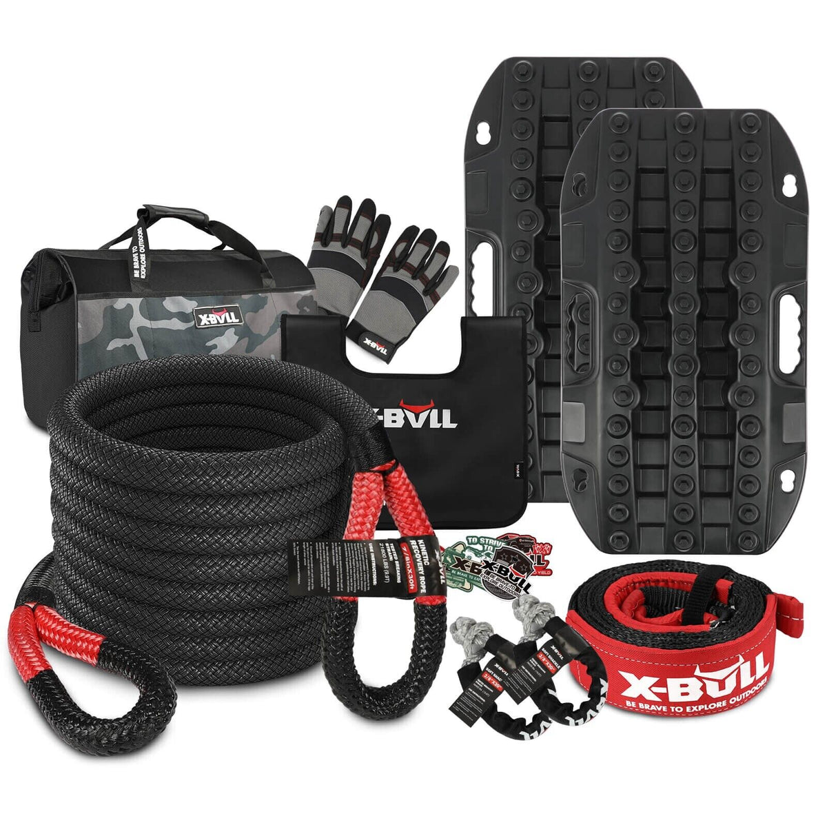 X-BULL Winch Recovery KIT 13PCS with MINI Recovery Tracks Boards Snatc ...