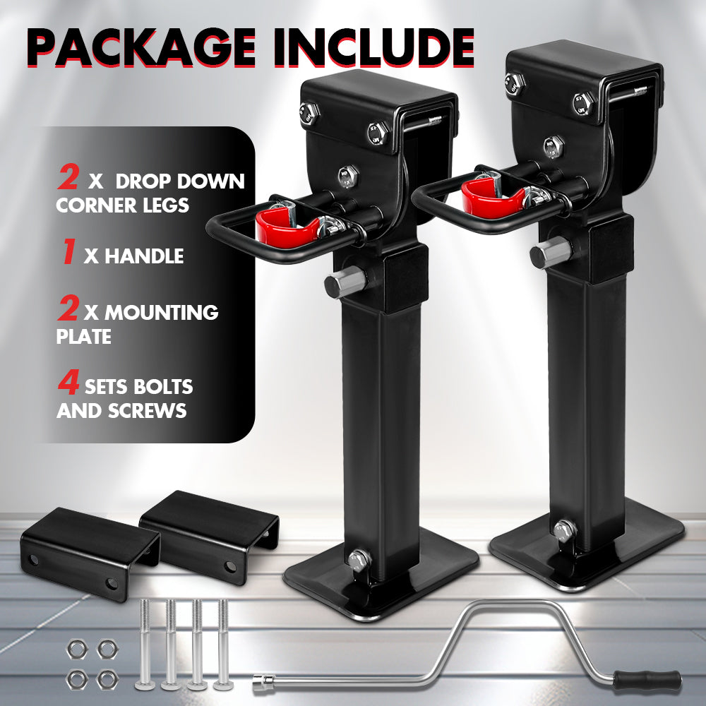 X-BULL Drop Down Legs 440MM- 560MM Trailer Steel Legs Caravan Corner 1 ...