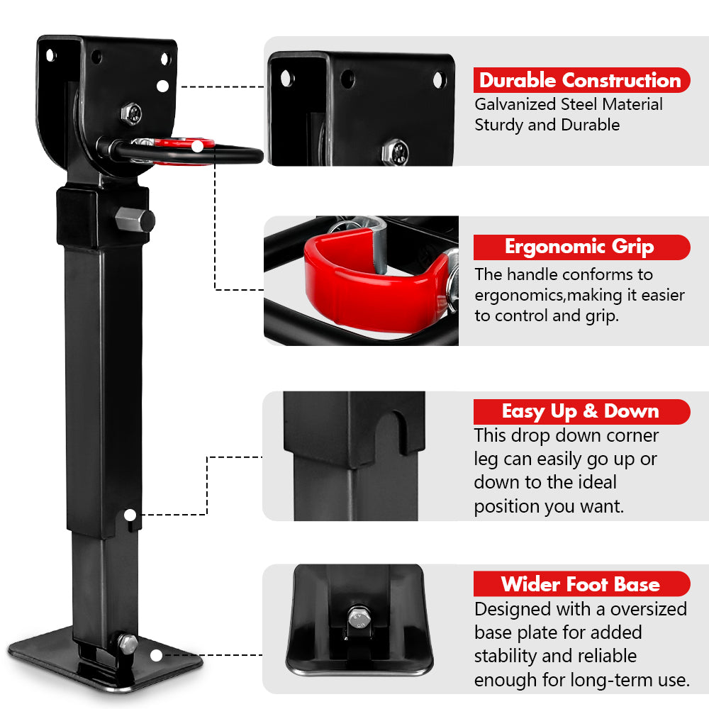X-BULL Drop Down Legs 440MM- 560MM Trailer Steel Legs Caravan Corner 1 – X-BULL AU