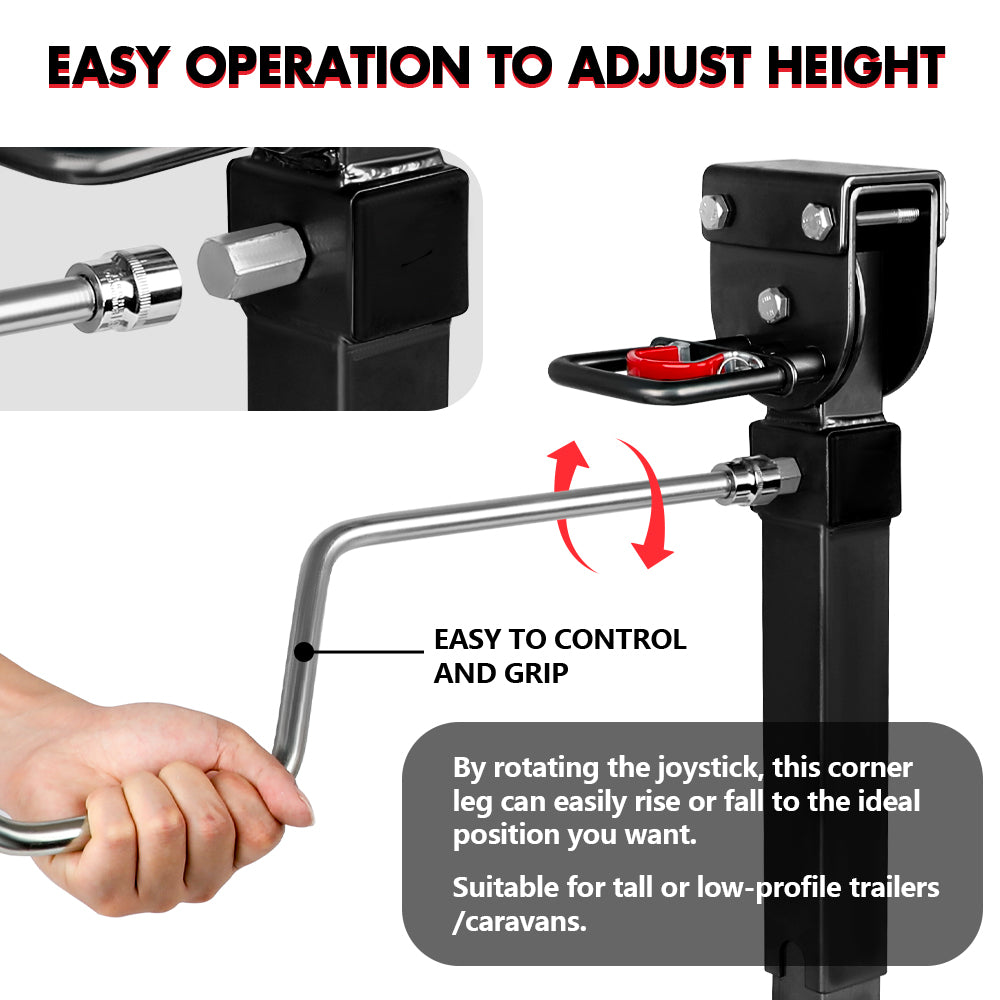 X-BULL Drop Down Legs 440MM- 560MM Trailer Steel Legs Caravan Corner 1 ...