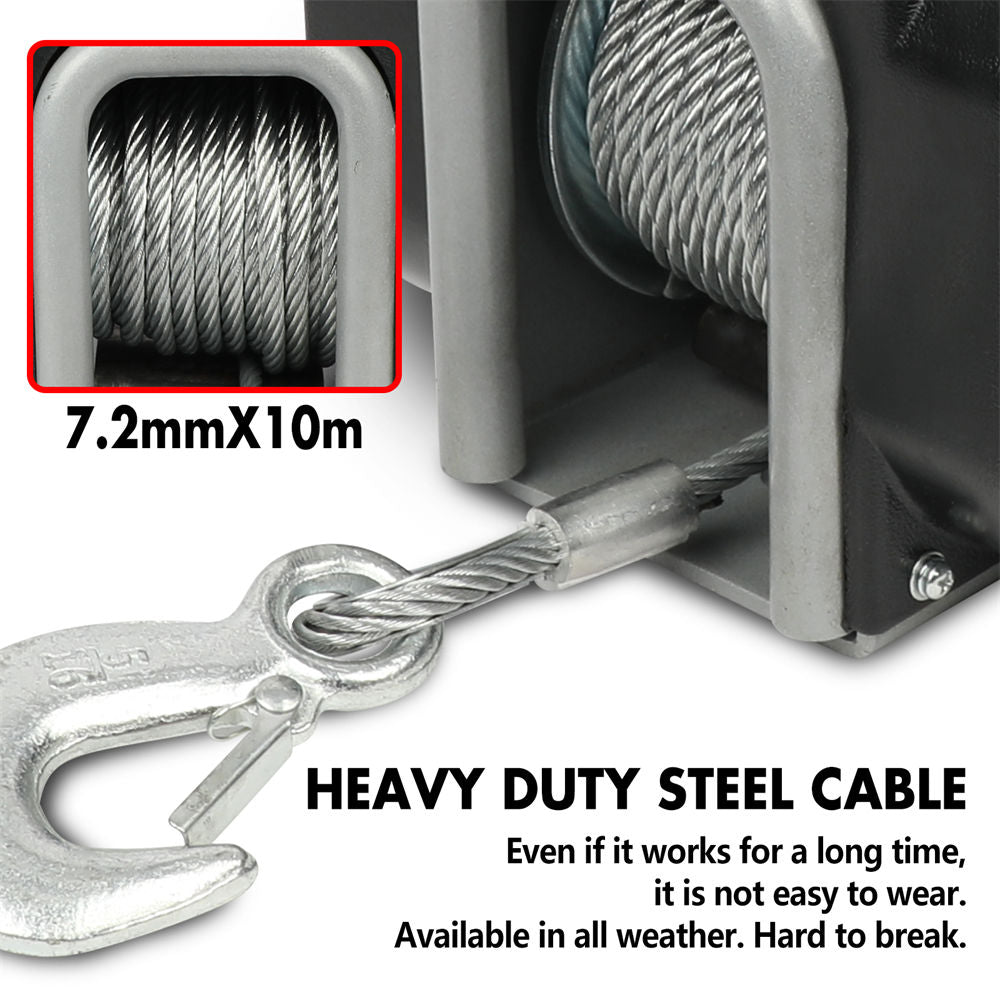 X-BULL 12V Electric Boat Winch 6500LBS 10.5M Steel Cable Trailer wired ...