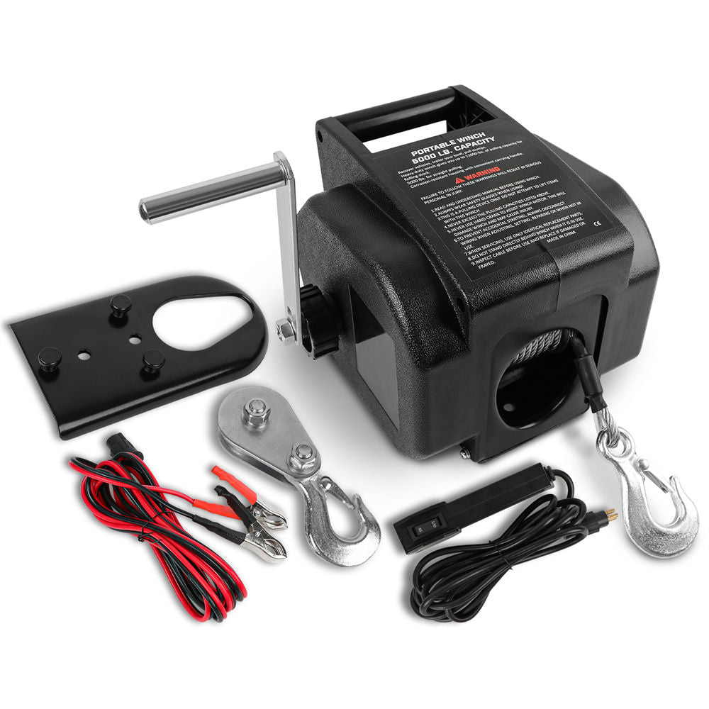 X-BULL 12V Electric Boat Winch 5000LBS 10.5M Steel Cable Trailer wired ...