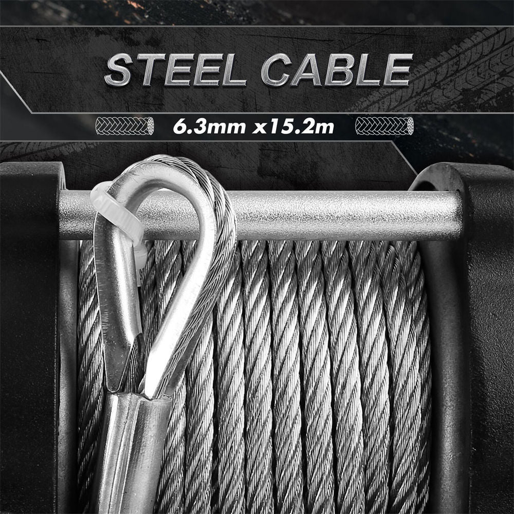 X-BULL Electric Winch 12V 5000LBS Wireless 15.2M Steel Cable ATV UTV 4 ...