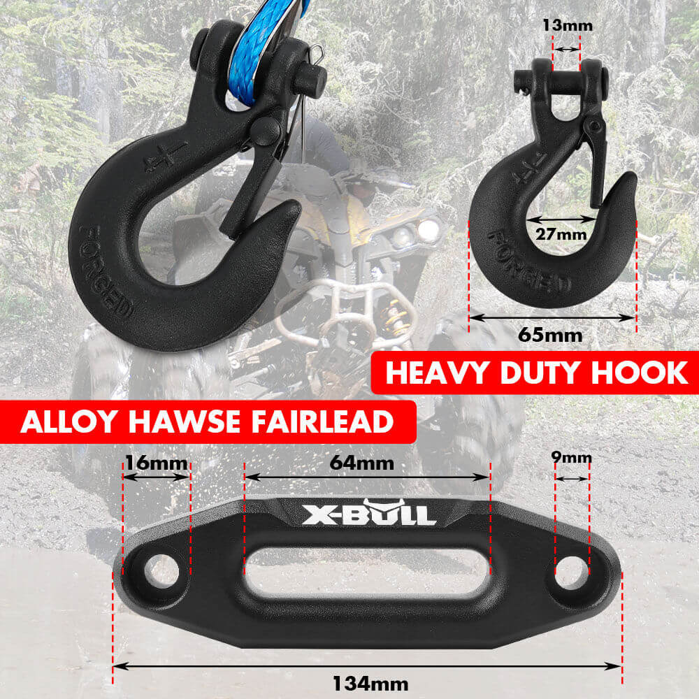 X-BULL Electric Winch 12V Wireless 3000lbs/1360kg Synthetic Rope BOAT ...