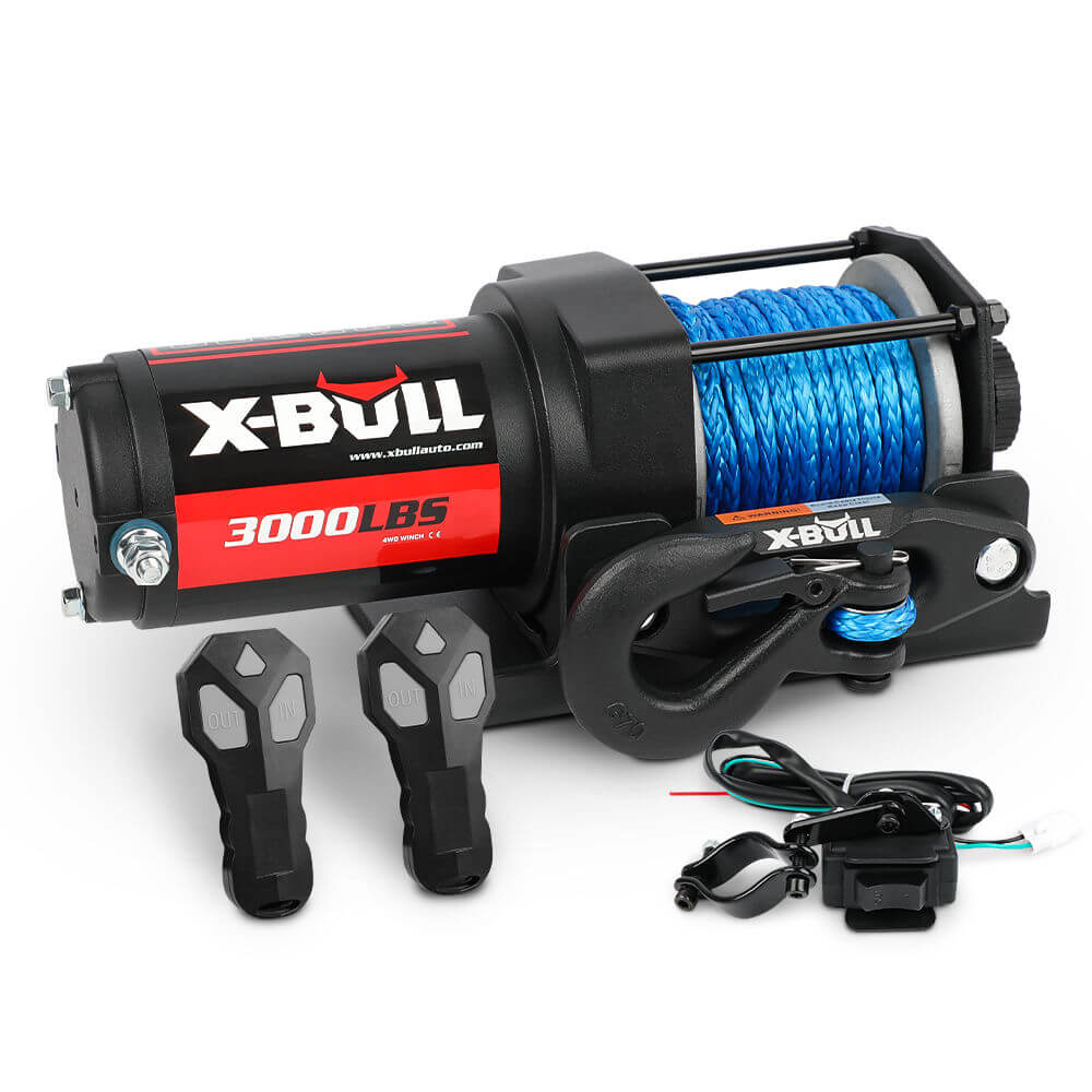 X-BULL Electric Winch 12V Wireless 3000lbs/1360kg Synthetic Rope BOAT ...