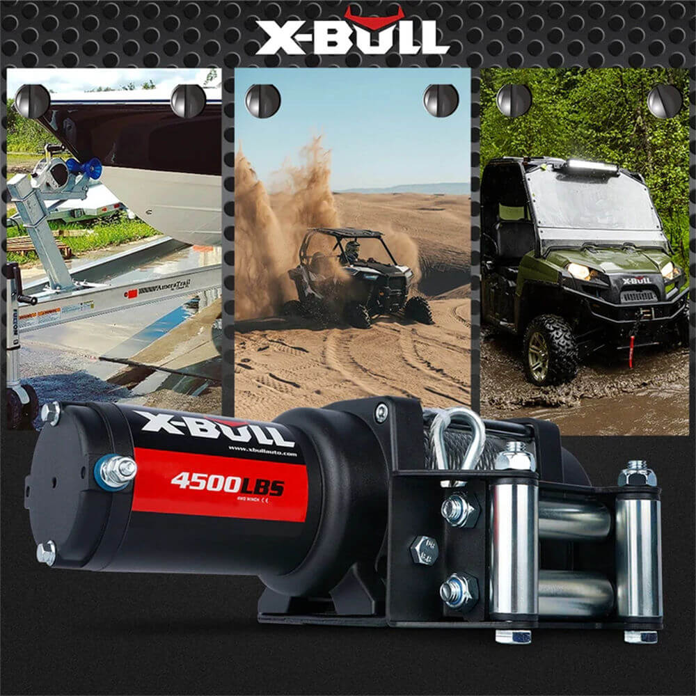 X-BULL Electric Winch 4500LBS/2041KG Steel Cable Wireless Remote Boat ...