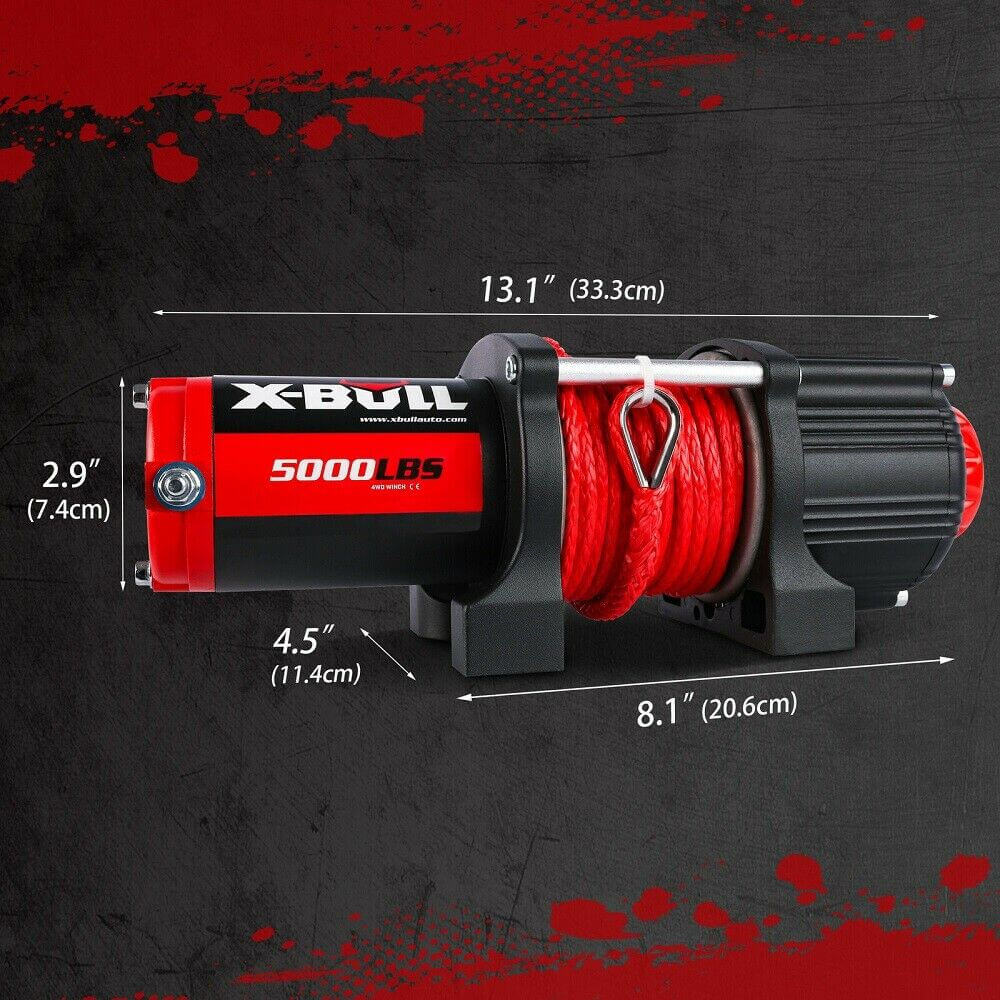 X-BULL Electric Winch 5000LBS 12V 15.2M Synthetic Rope Wireless ATV UT ...