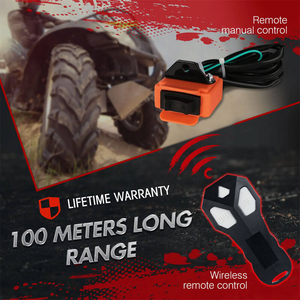 X-BULL Electric Winch 5000LBS 12V 15.2M Synthetic Rope Wireless ATV UT ...