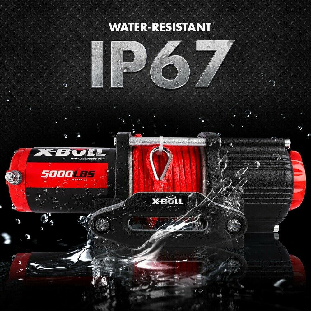 X-BULL Electric Winch 5000LBS 12V 15.2M Synthetic Rope Wireless ATV UT ...