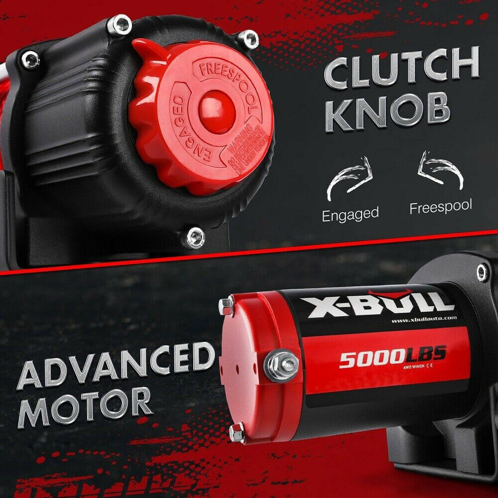 X-BULL Electric Winch 5000LBS 12V 15.2M Synthetic Rope Wireless ATV UT ...