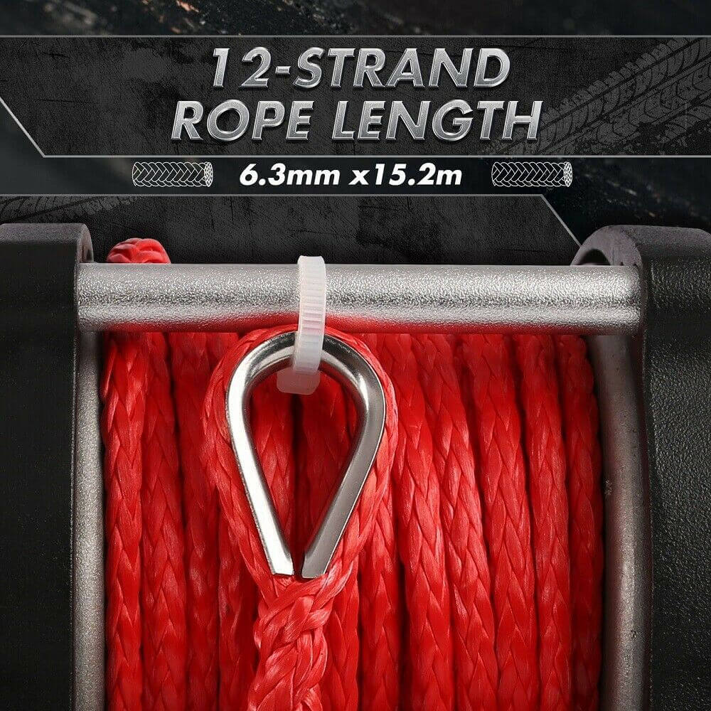 X-BULL Electric Winch 5000LBS 12V 15.2M Synthetic Rope Wireless ATV UT ...